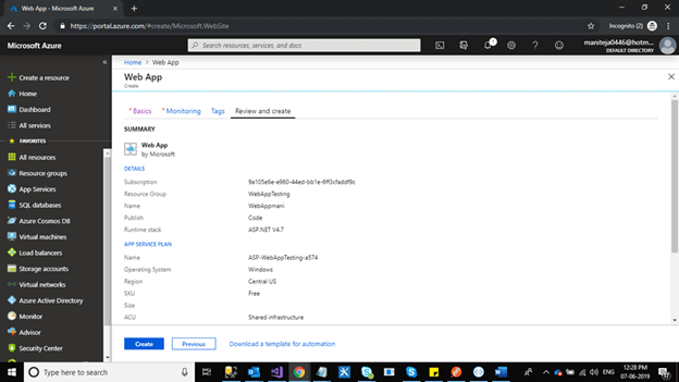 How To Publish ASP.NET Web Application On Azure Portal Using App Services